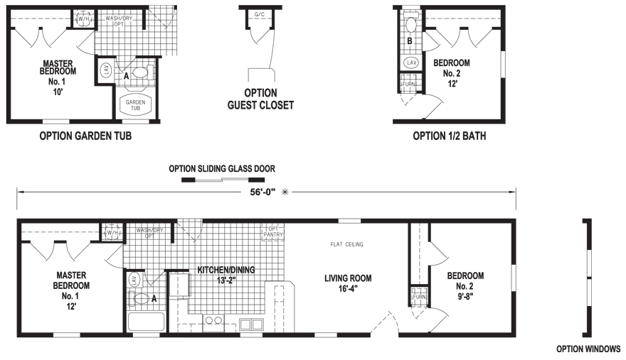 Cherverly 14 X 56 765 Sqft Mobile Home Factory Expo Home Centers